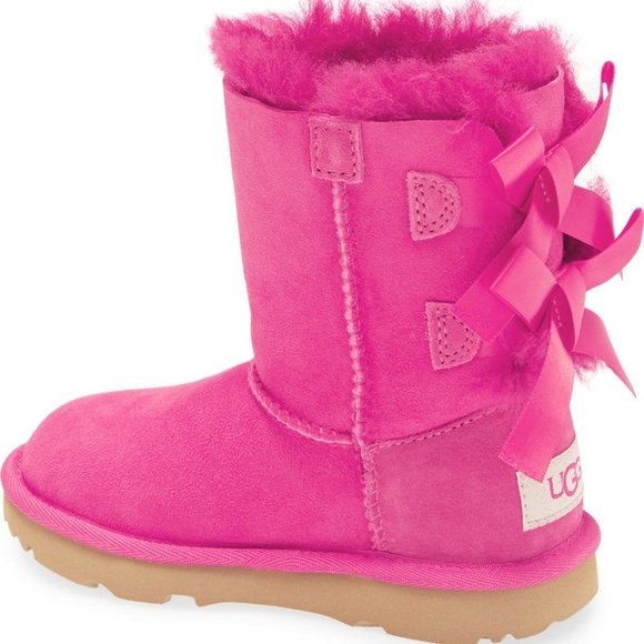 UGG | Shoes | Ugg Australia Pink Bailey Bow Ii Water Resistant Genuine Girls Boots | Poshmark